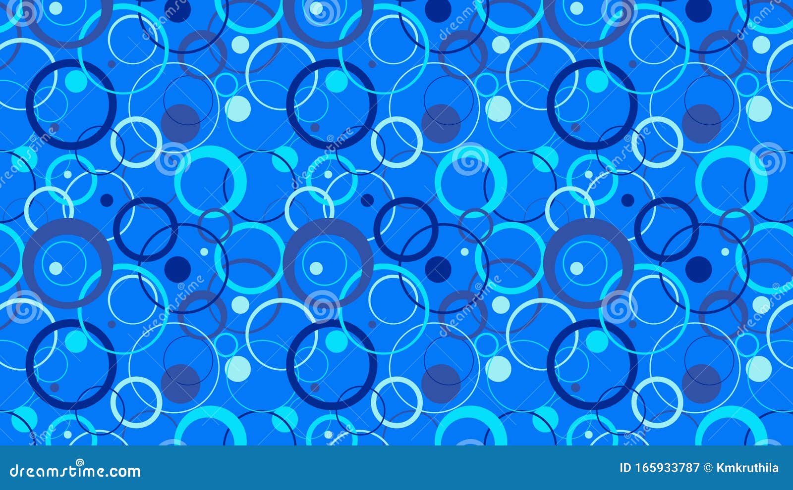 Blue Overlapping Circles Pattern Background Vector Image Stock Vector ...