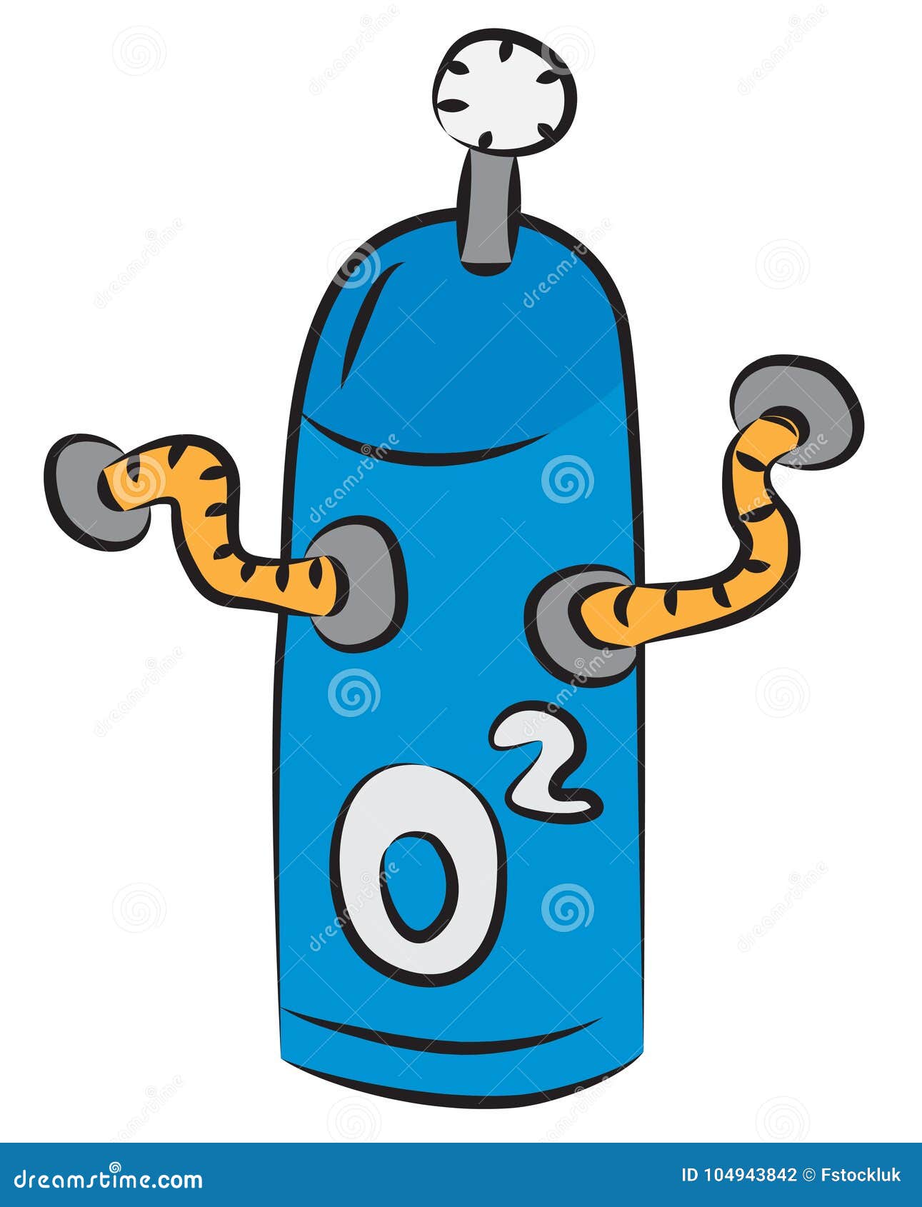 Blue Oxygen Cylinder With Stretcher Vector Illustration On White ...