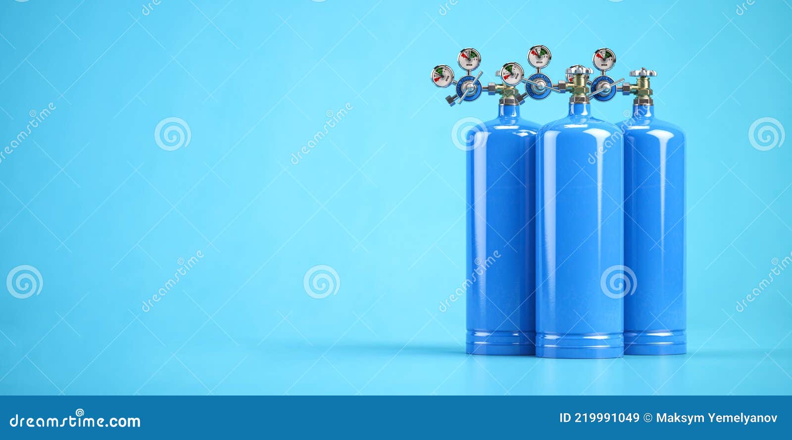 3d Blue Oxygen Cylinder O2 Isolated On White Background, Realistic ...