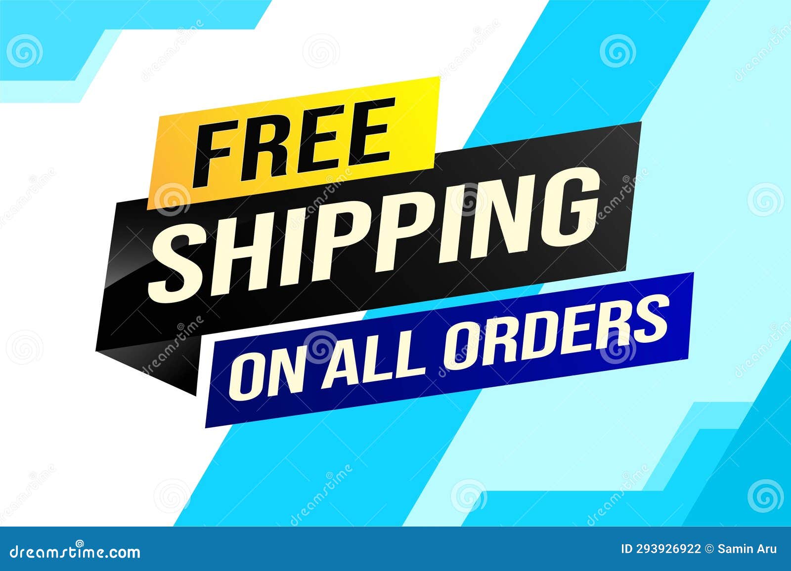 Free Shipping All Orders Tag. Stock Vector - Illustration of modern ...