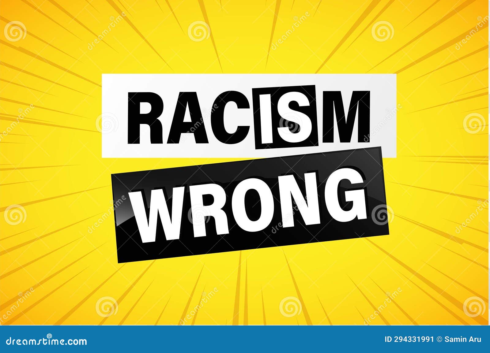 Racism is Wrong Lovely Slogan Against Discrimination Stock Vector ...