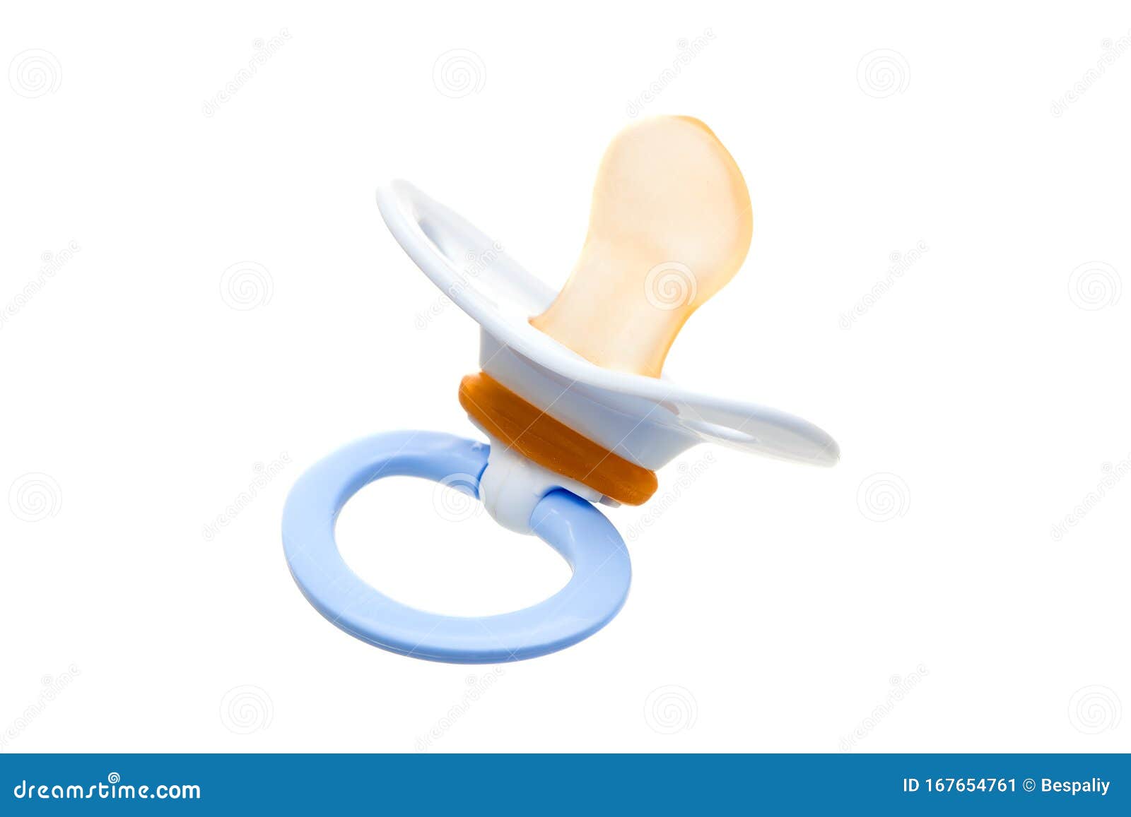 A Blue Pacifier Babies Made of Soft Silicone. Stock Image - Image of ...
