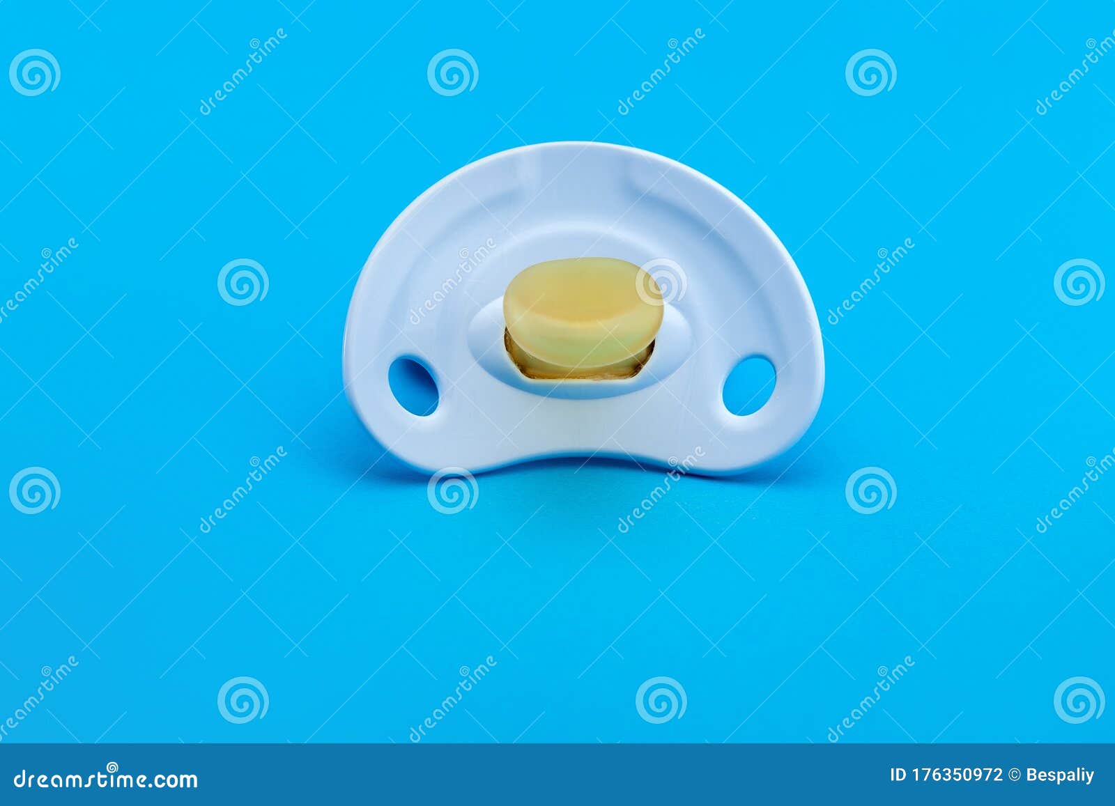 A Blue Pacifier Made of Soft Silicone. Stock Photo - Image of blank ...