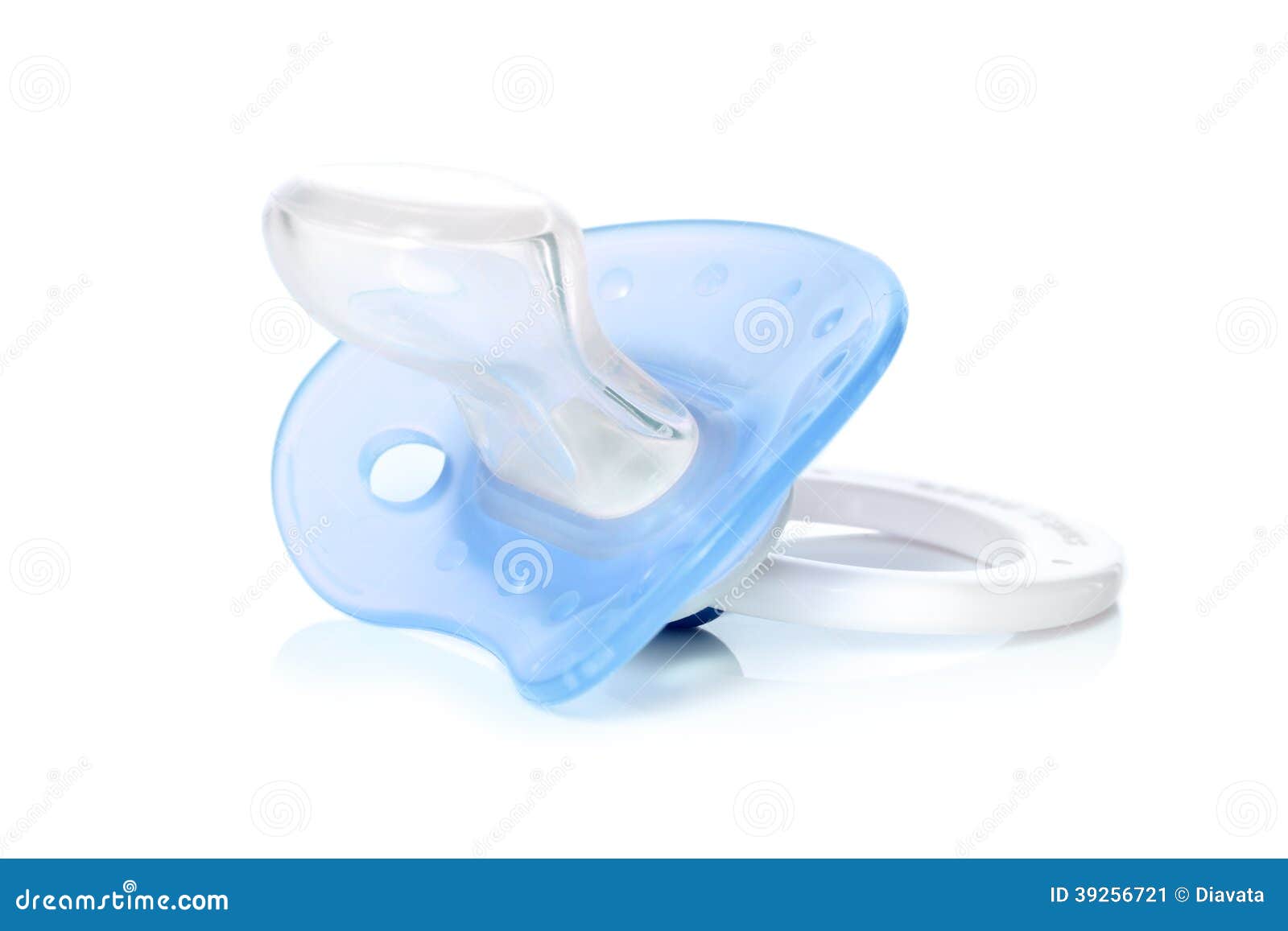 Blue Pacifier on a White Background Stock Image - Image of blue ...