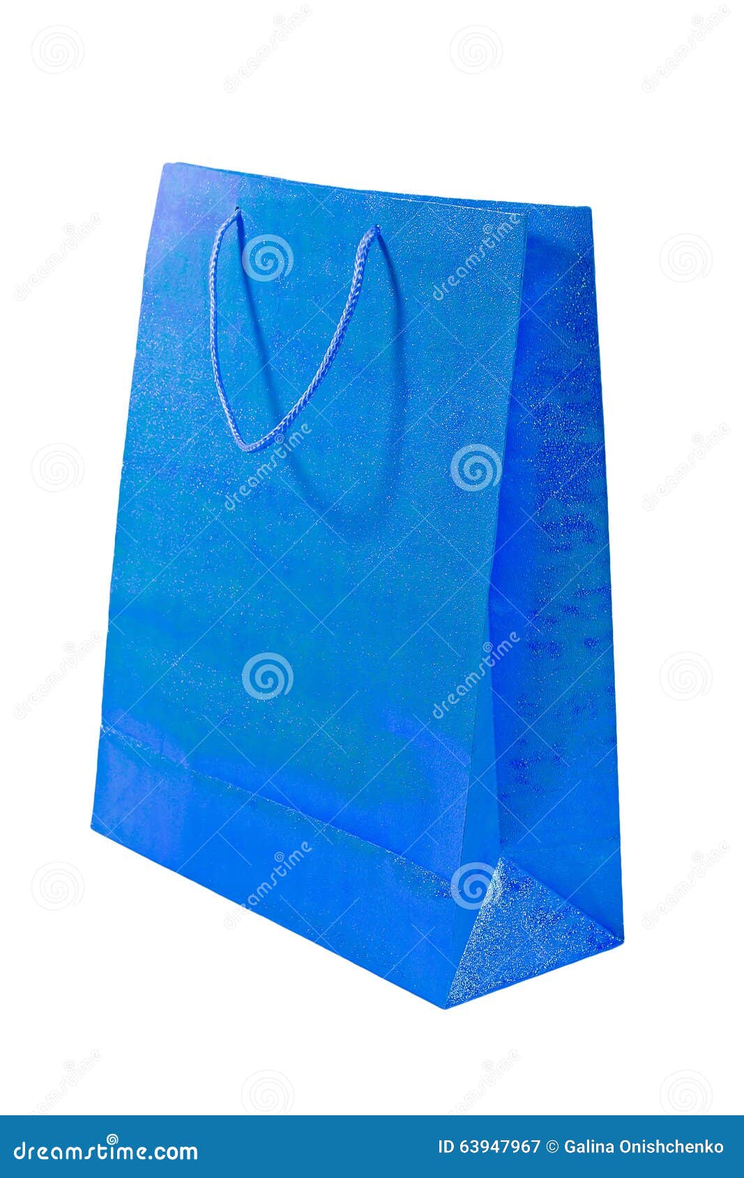 Blue Package for Purchases on a White Background Stock Image - Image of ...