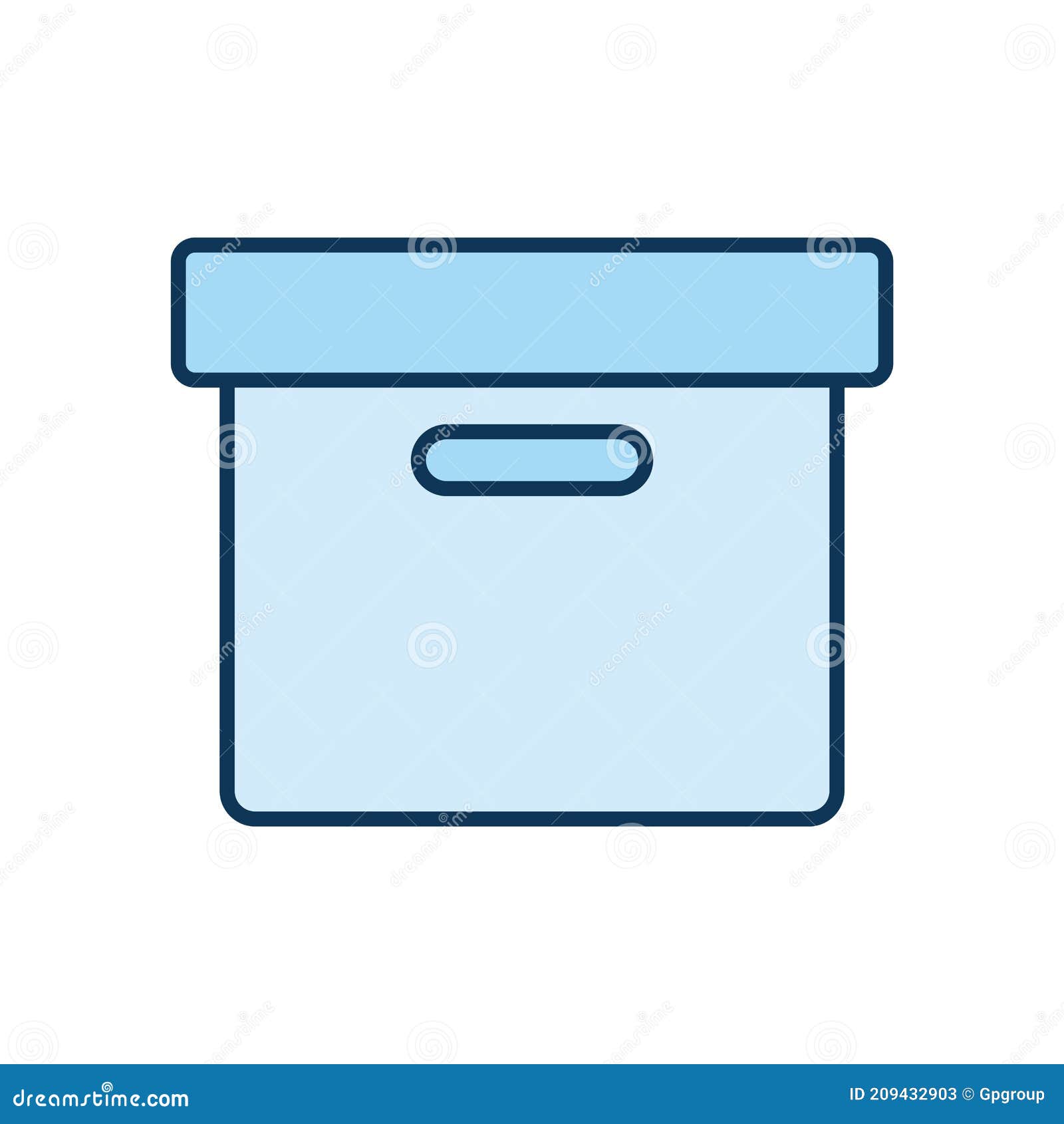 Blue Packing Box Over a White Background Stock Vector - Illustration of ...