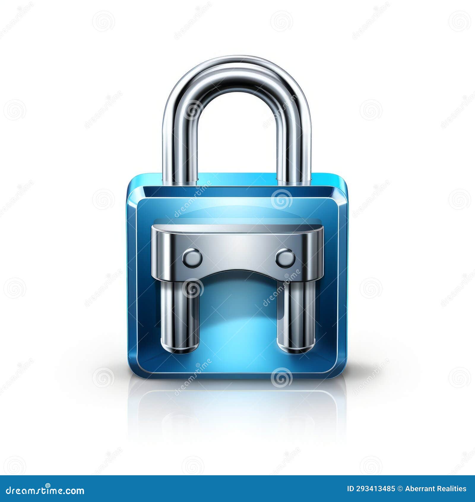 A Blue Padlock Icon on a White Background Stock Illustration ...