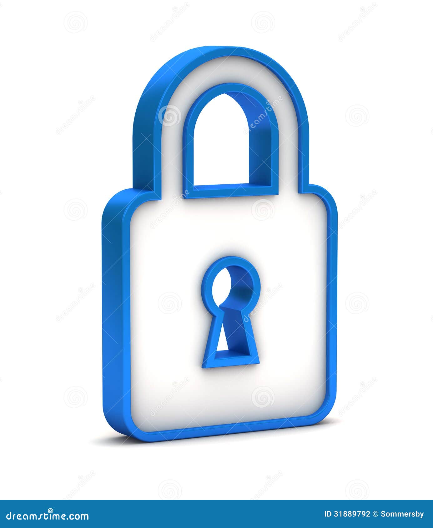 Blue padlock icon stock illustration. Illustration of abstract - 31889792