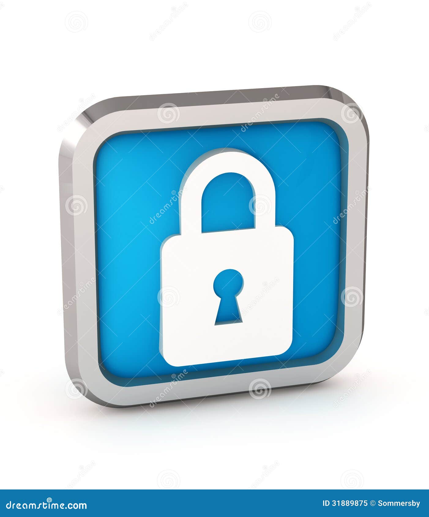 Blue padlock icon stock illustration. Illustration of detail - 31889875