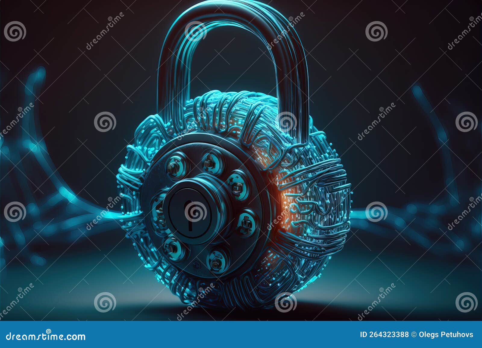 A Blue Padlock with a Lock on it S Side and a Chain Attached To it S ...