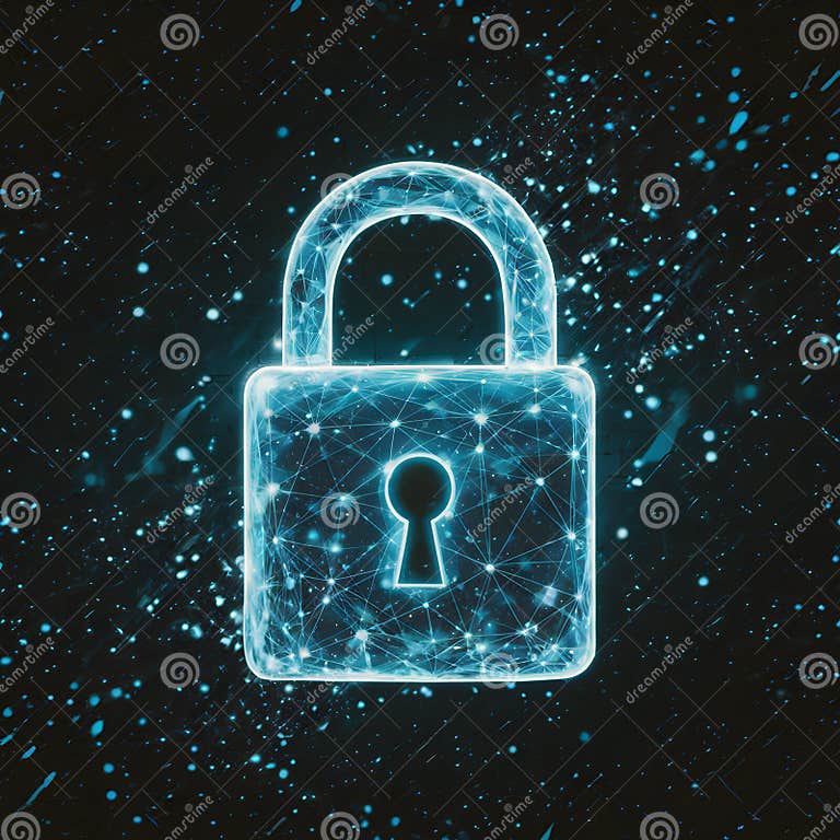 Blue Padlock in Starry Space, Symbolizing Digital Security and ...