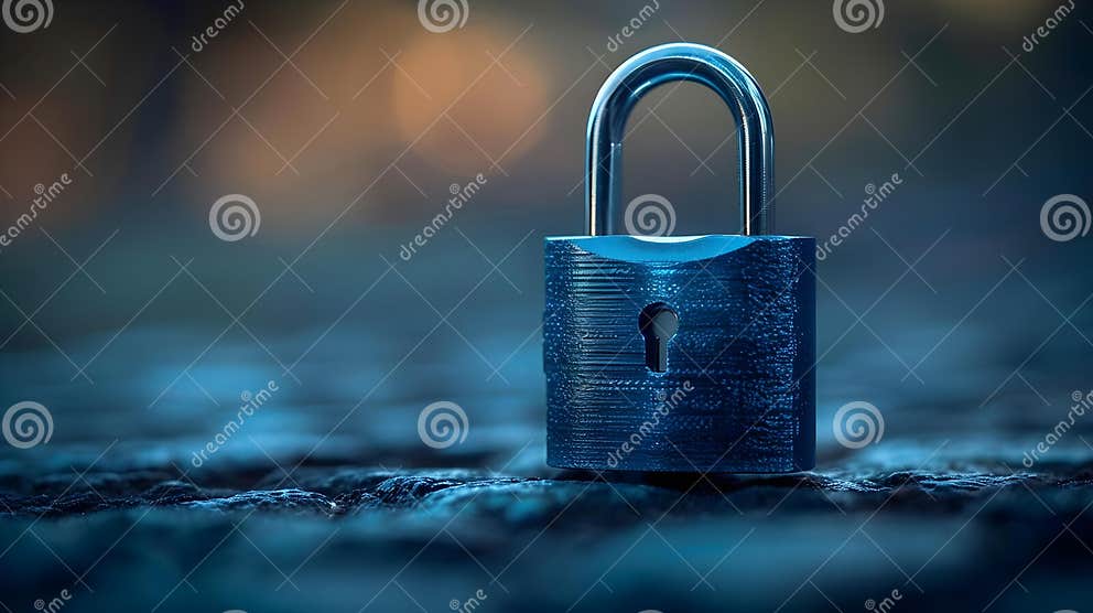 Blue Padlock: Symbol of Cybersecurity Strength. Concept Cybersecurity ...