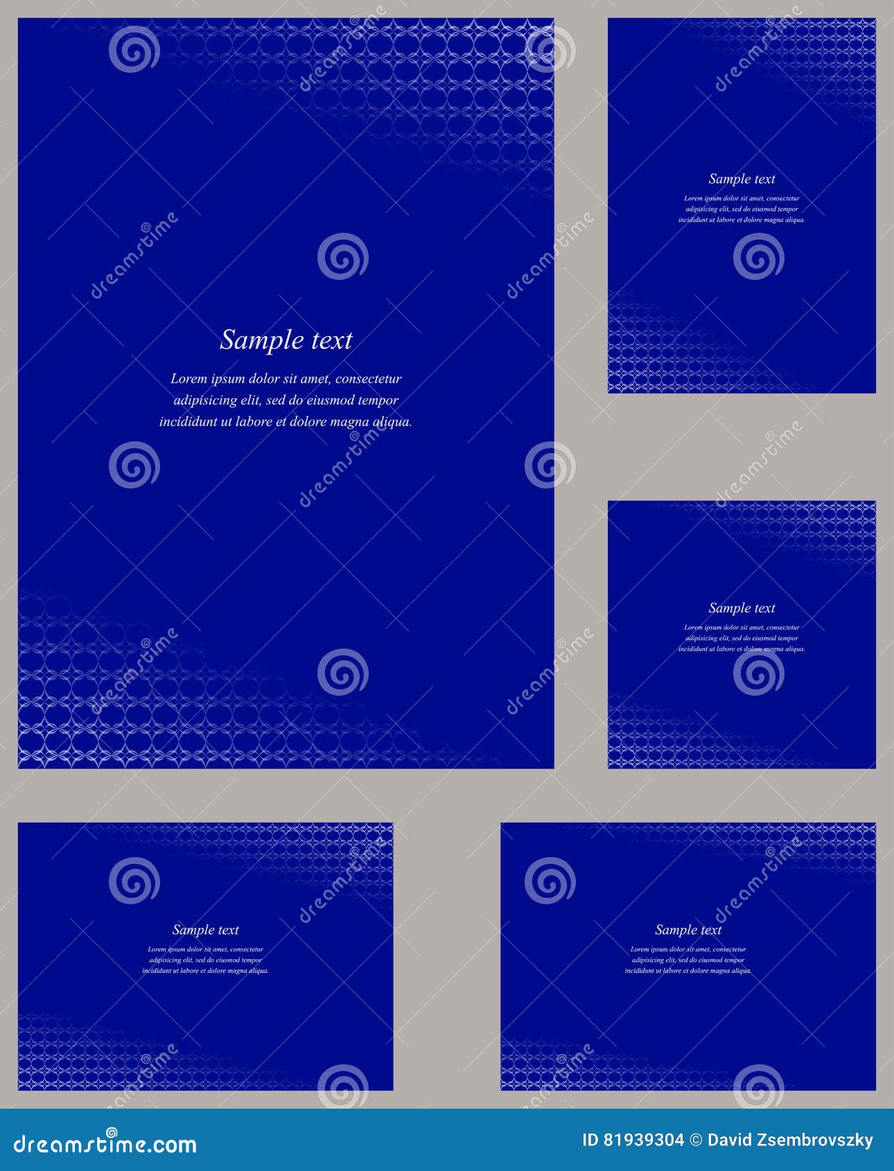 Blue Page Corner Design Template Set Stock Vector - Illustration of ...