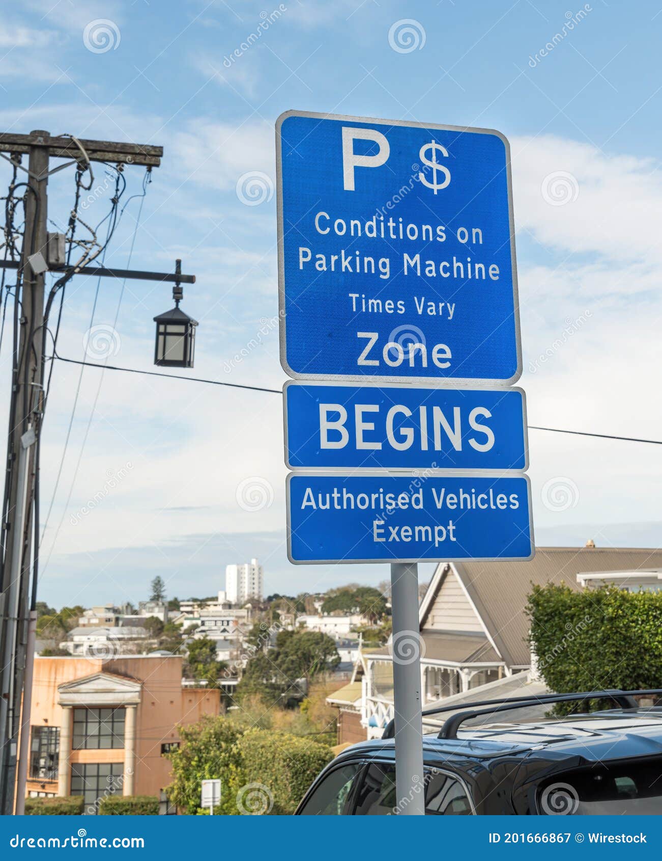 Blue Paid Parking P Sign with Conditions Editorial Photography - Image ...