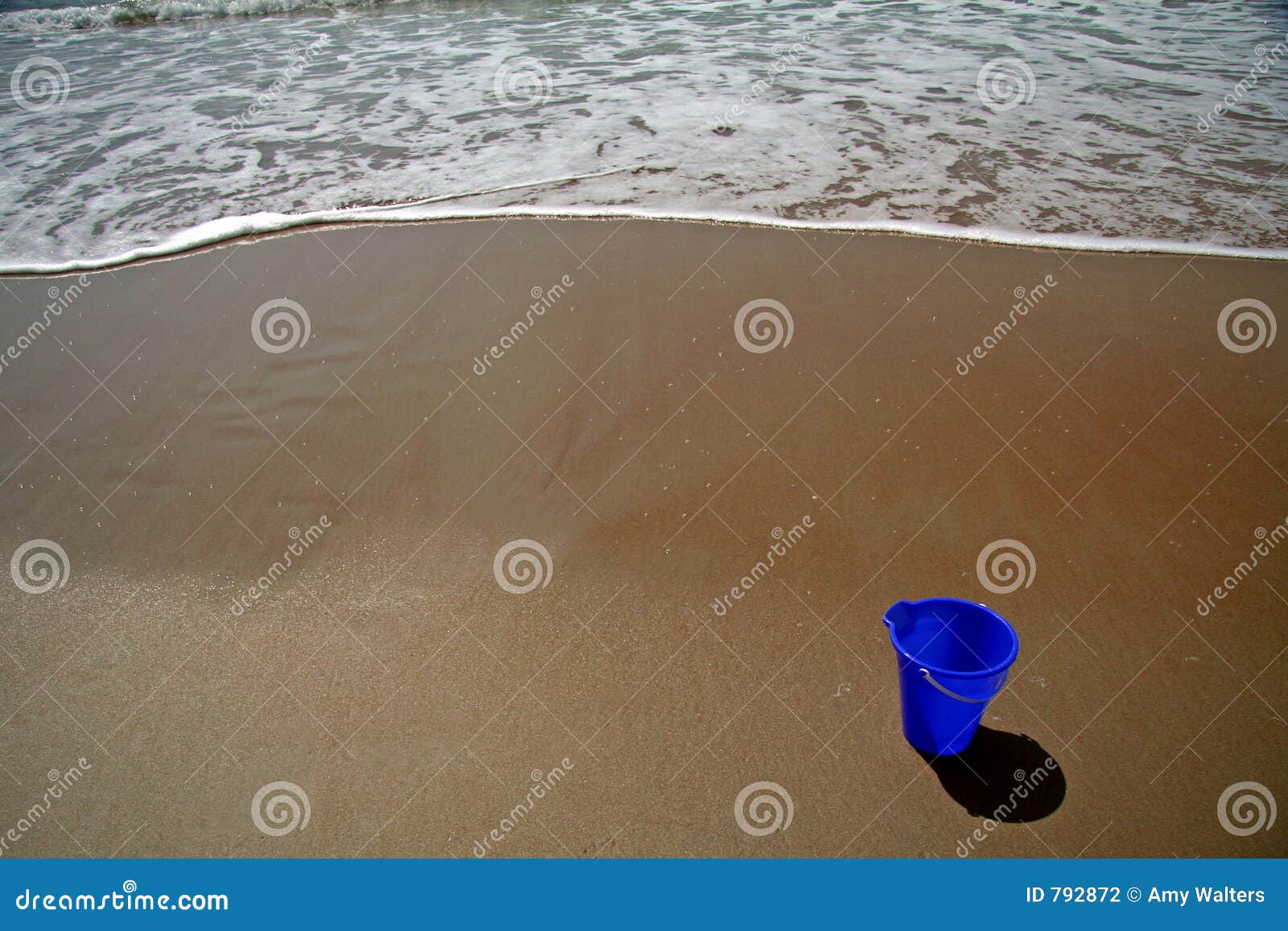 Blue pail on the beach stock photo. Image of relax, relaxation - 792872