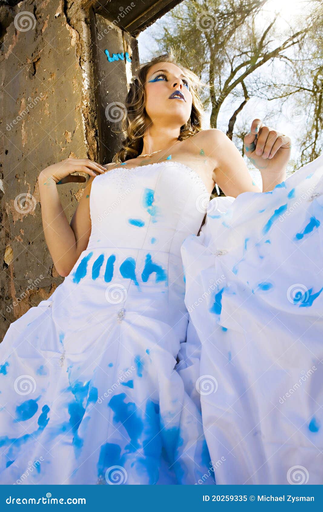 Blue Paint Bride stock image. Image of beauty, paint - 20259335