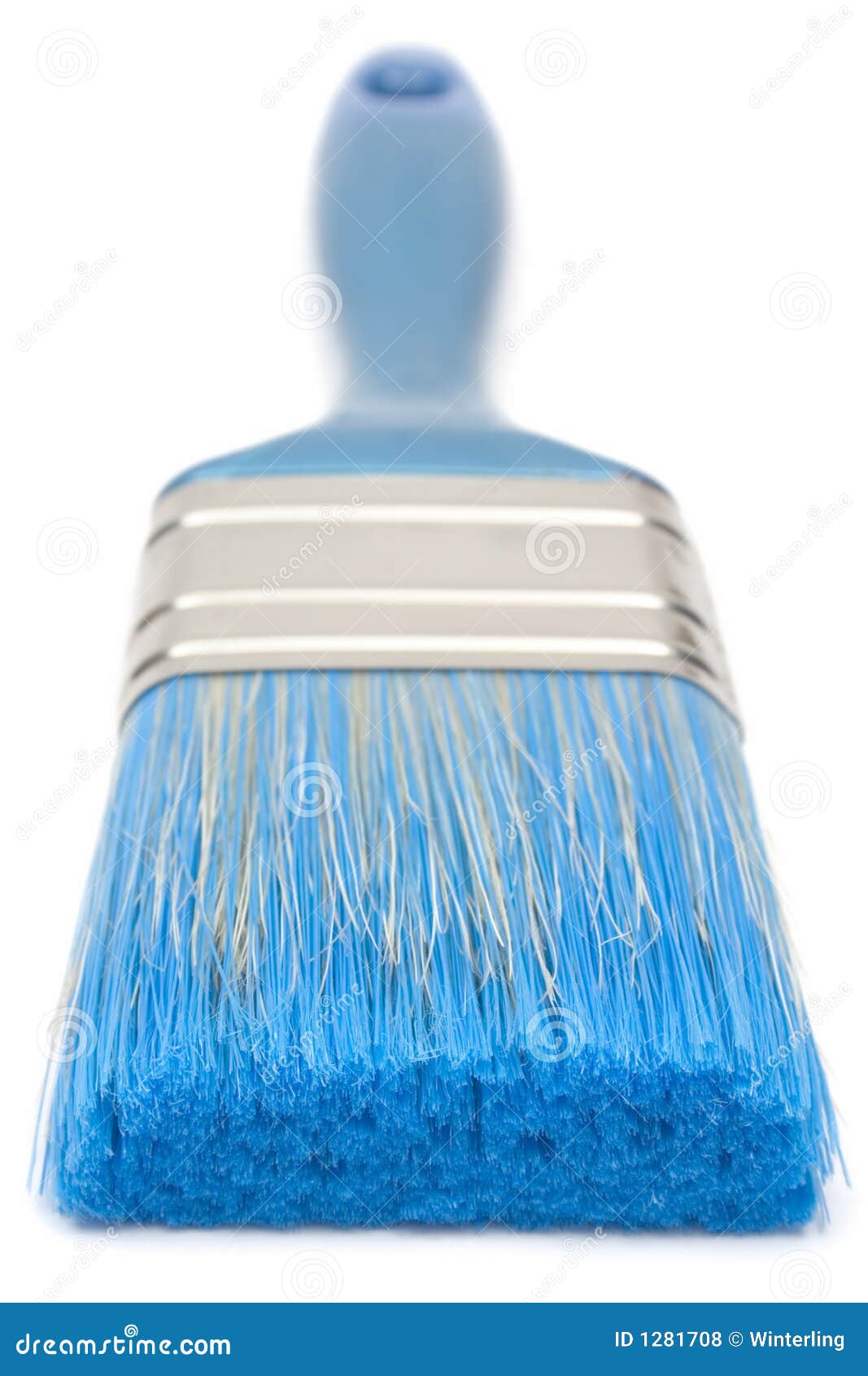 Blue Paint Brush (Front View) Stock Photo - Image of creating, coloring ...