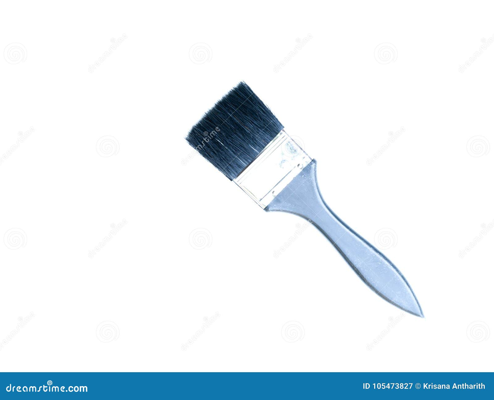 A Blue Paint Brush Isolated on a White Background Stock Image - Image ...