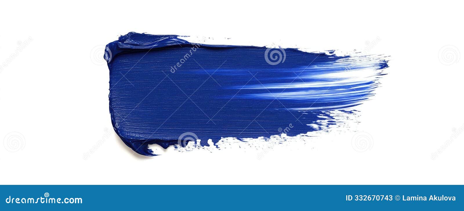 Blue Paint Brush Stroke Texture on White Background for Creative Design ...