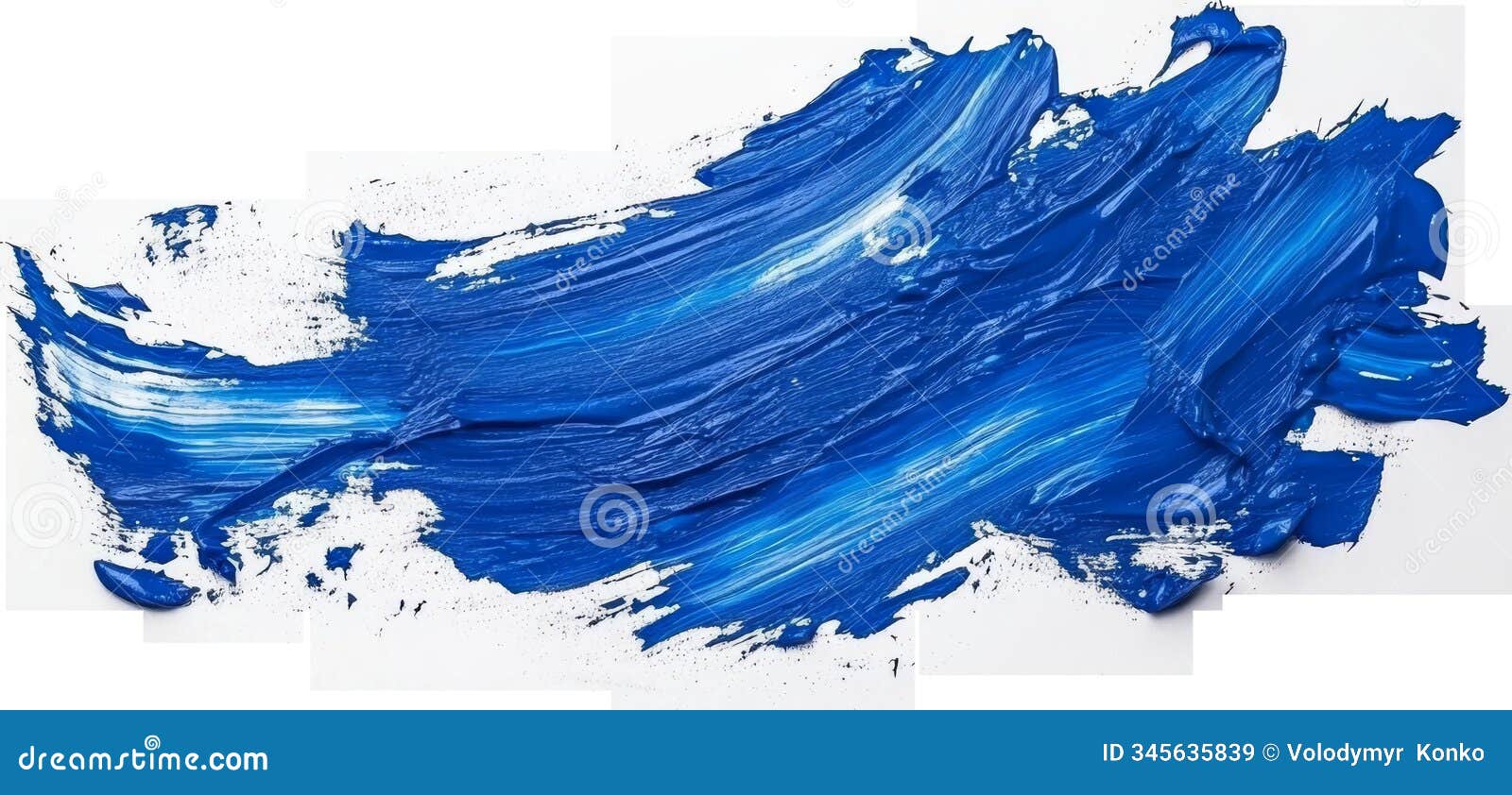 Blue Paint Brush Stroke on Transparent Background, Abstract Art Concept ...