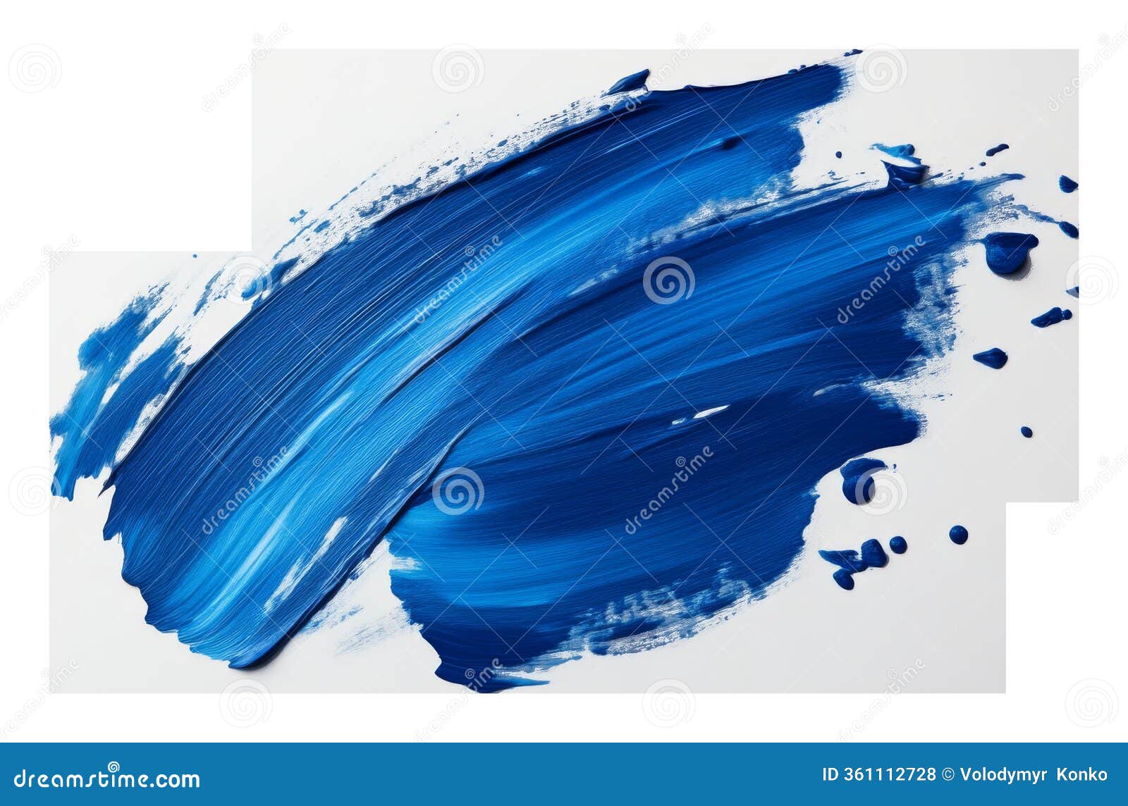 Blue Paint Brush Stroke on Transparent Background, Abstract Art Concept ...