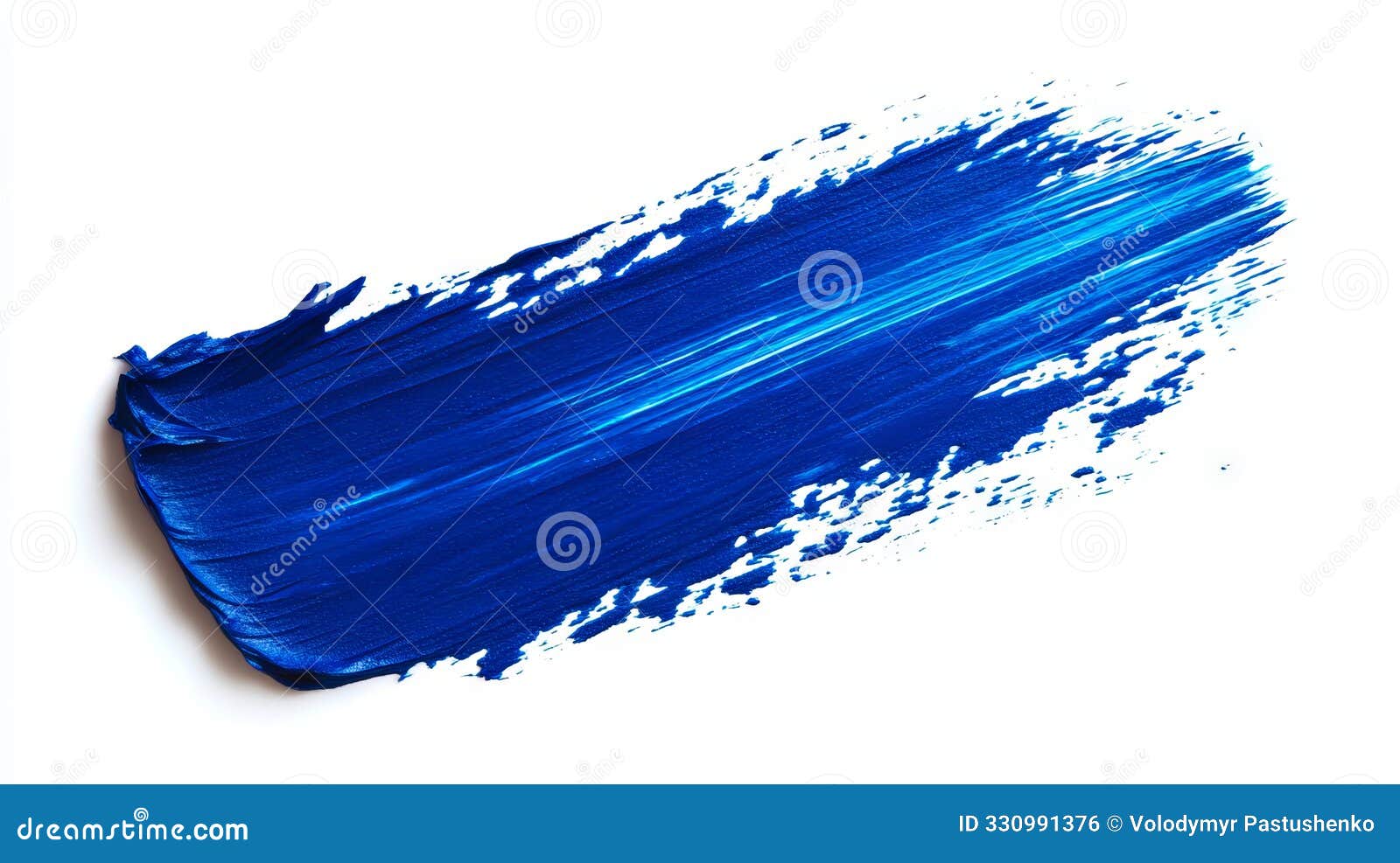A Blue Paint Brush Stroke on a White Background Stock Photo - Image of ...