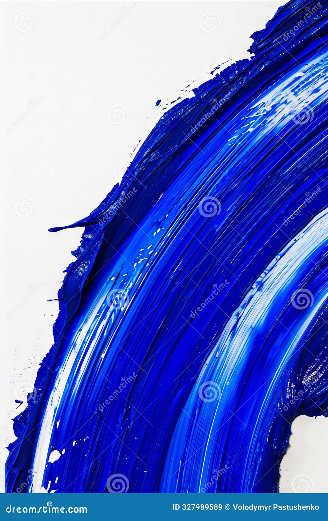 A Blue Paint Brush with White Paint on it Stock Image - Image of ...