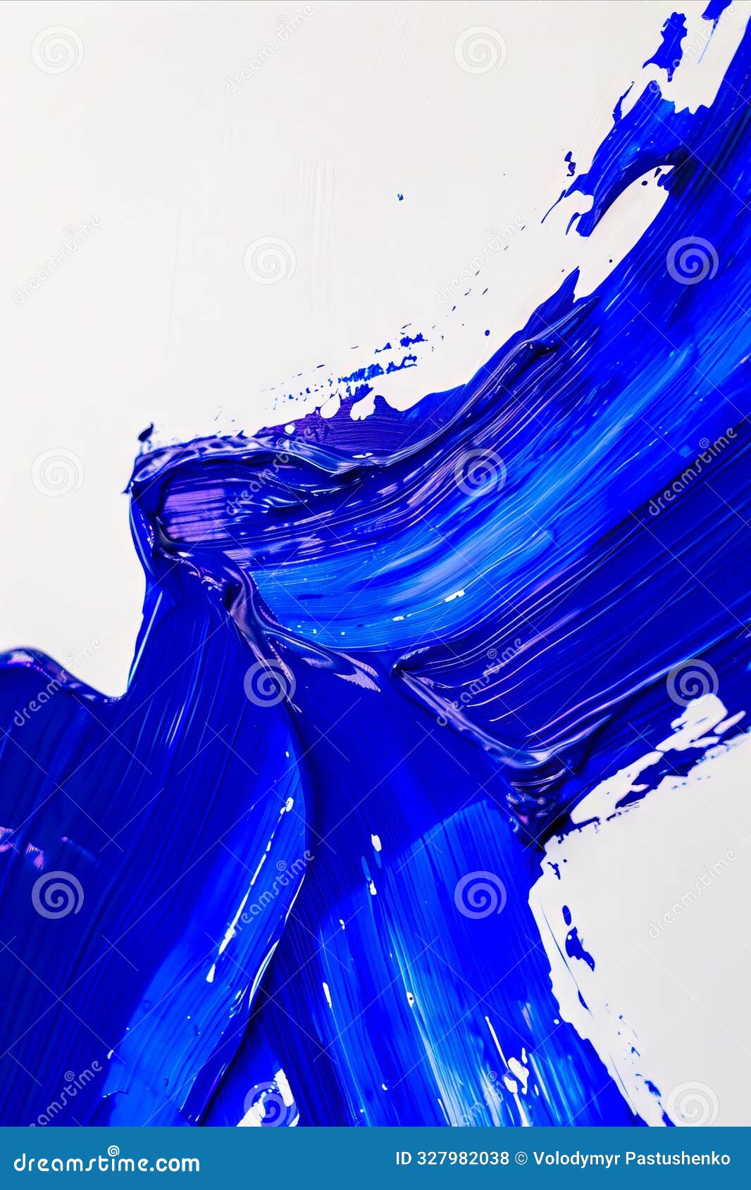 A Blue Paint Brush on a White Background Stock Photo - Image of splash ...