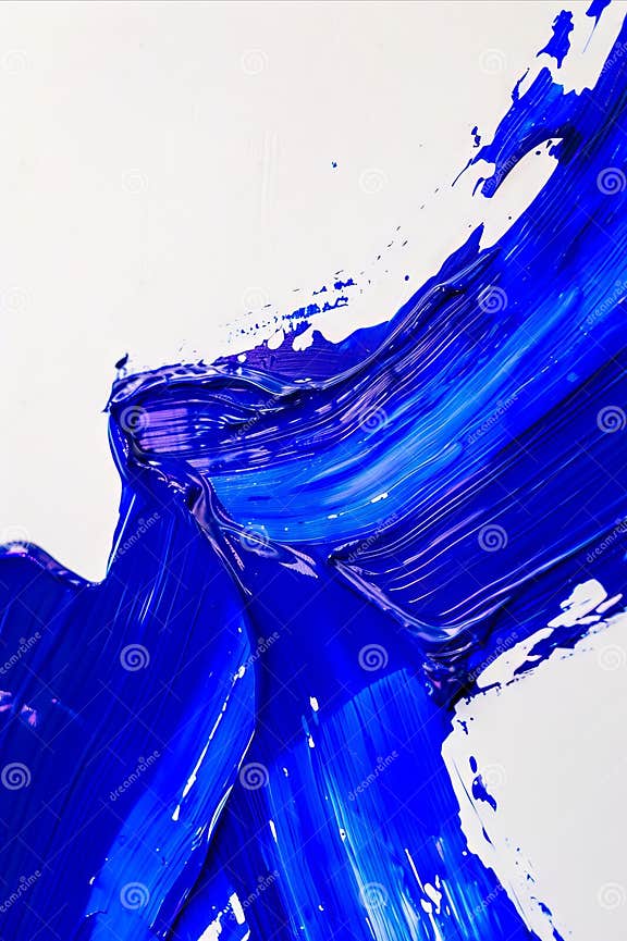 A Blue Paint Brush on a White Background Stock Photo - Image of splash ...