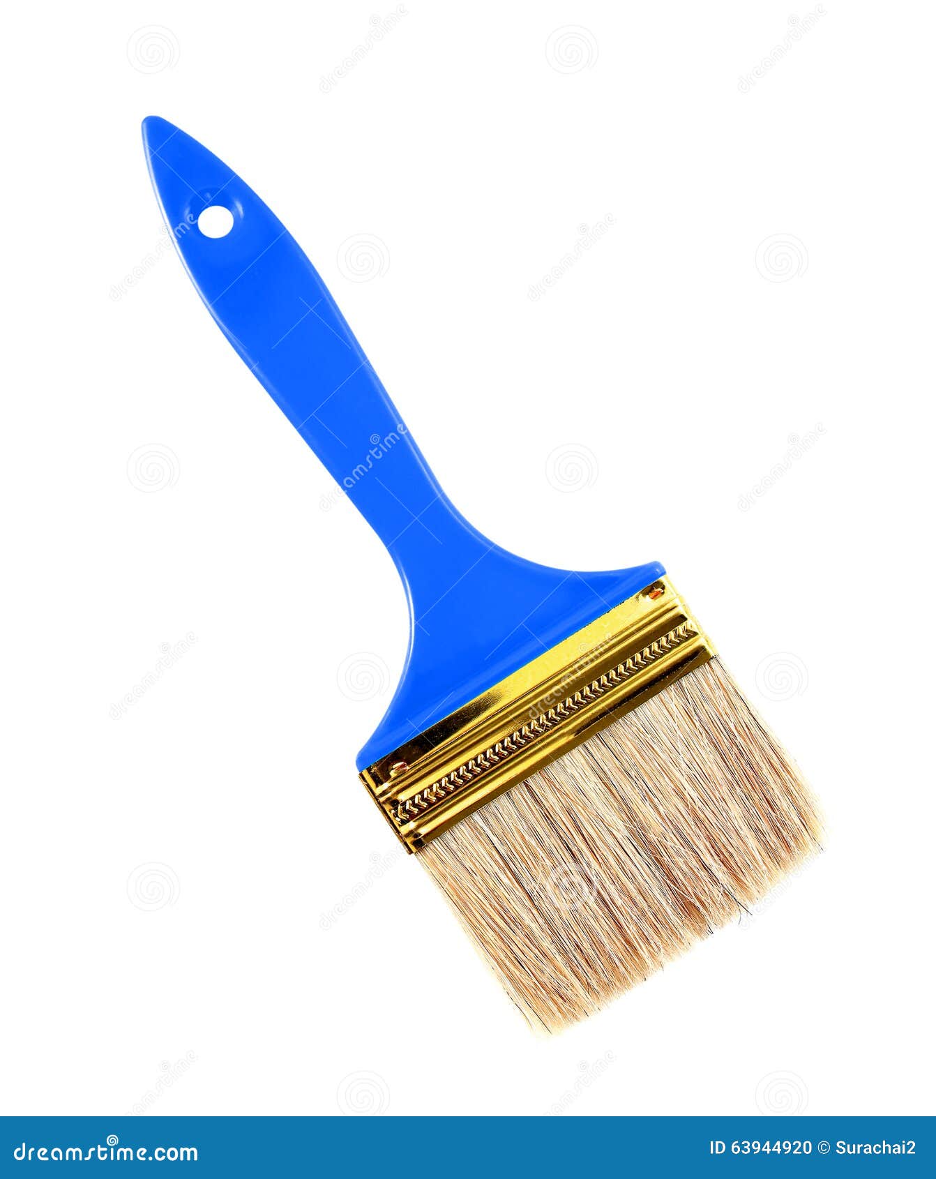 Blue Paint brush on white. stock photo. Image of creativity - 63944920