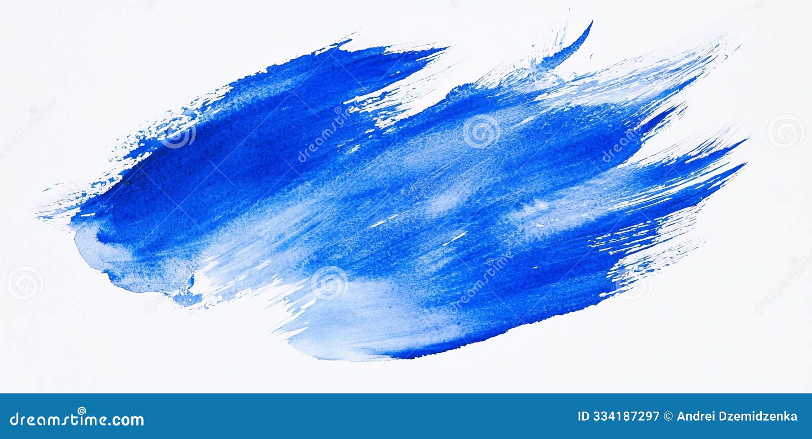 Blue Paint Brushstroke Isolated on White Background Stock Image - Image ...