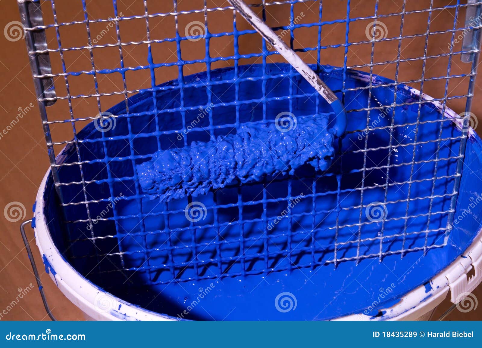 Blue paint in a bucket stock image. Image of refreshing - 18435289