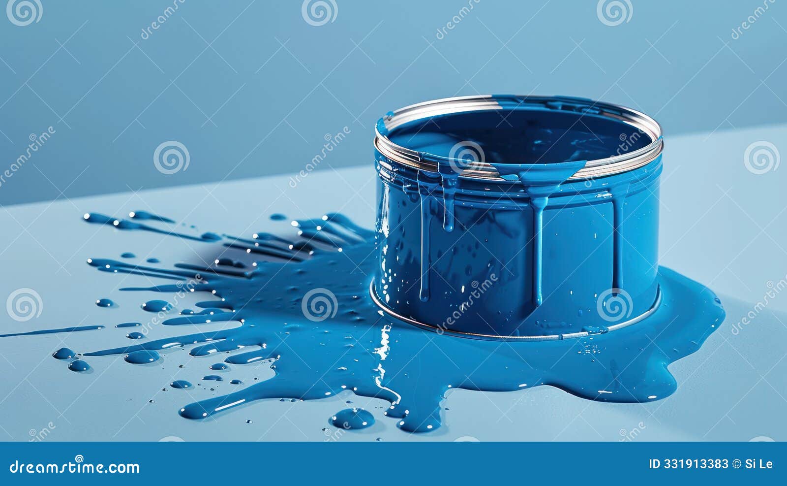 Blue Paint Can with Drips - Isolated Cutout Object with Shadow Stock ...