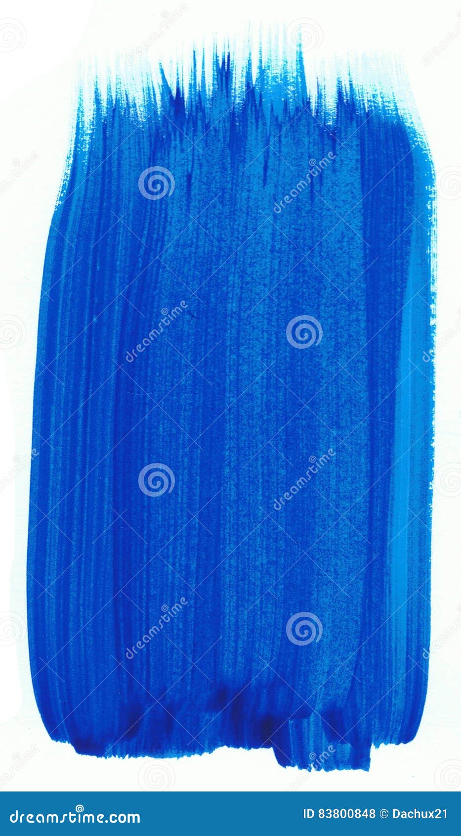A Blue Paint Dab on a White Paper. Stock Photo - Image of brush ...