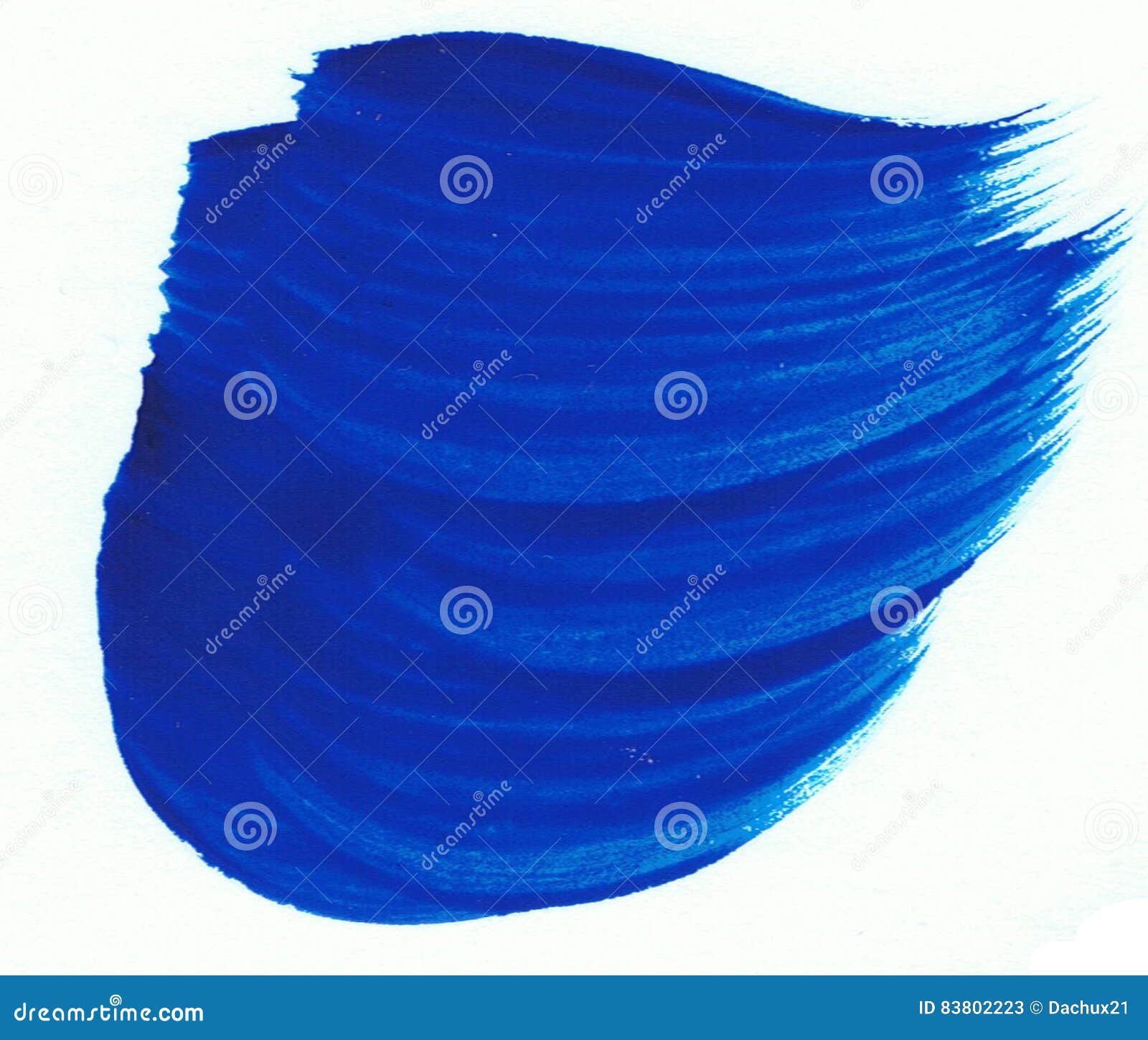 A Blue Paint Dab on a White Paper. Stock Image - Image of artistic ...