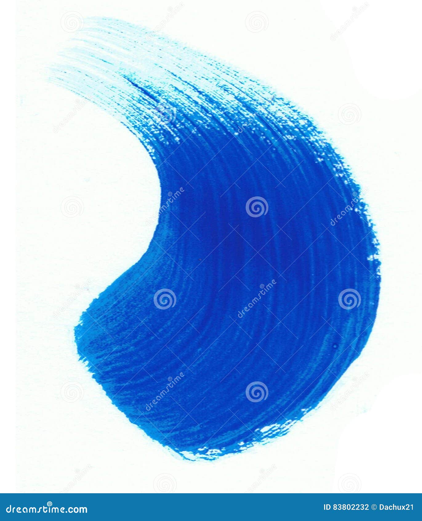 A Blue Paint Dab on a White Paper. Stock Photo - Image of paintbrush ...