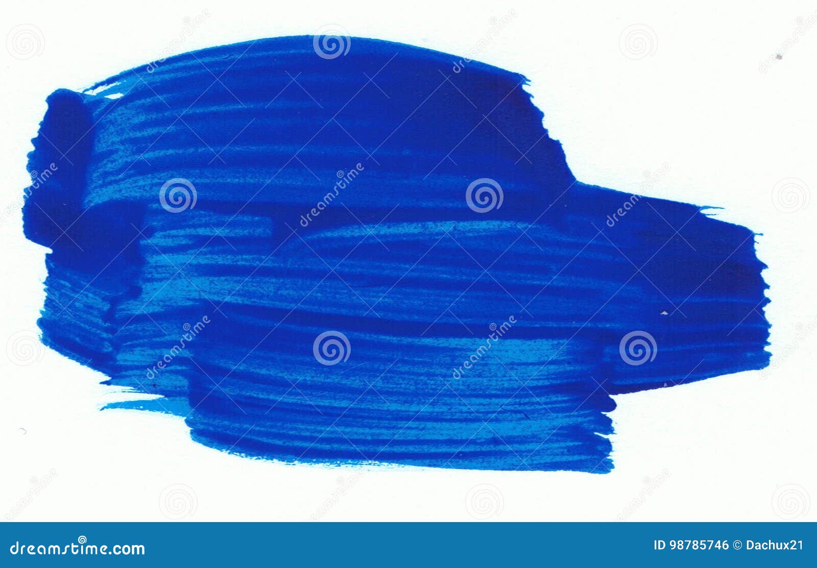 A Blue Paint Dab on a White Paper. Stock Photo - Image of drawn ...