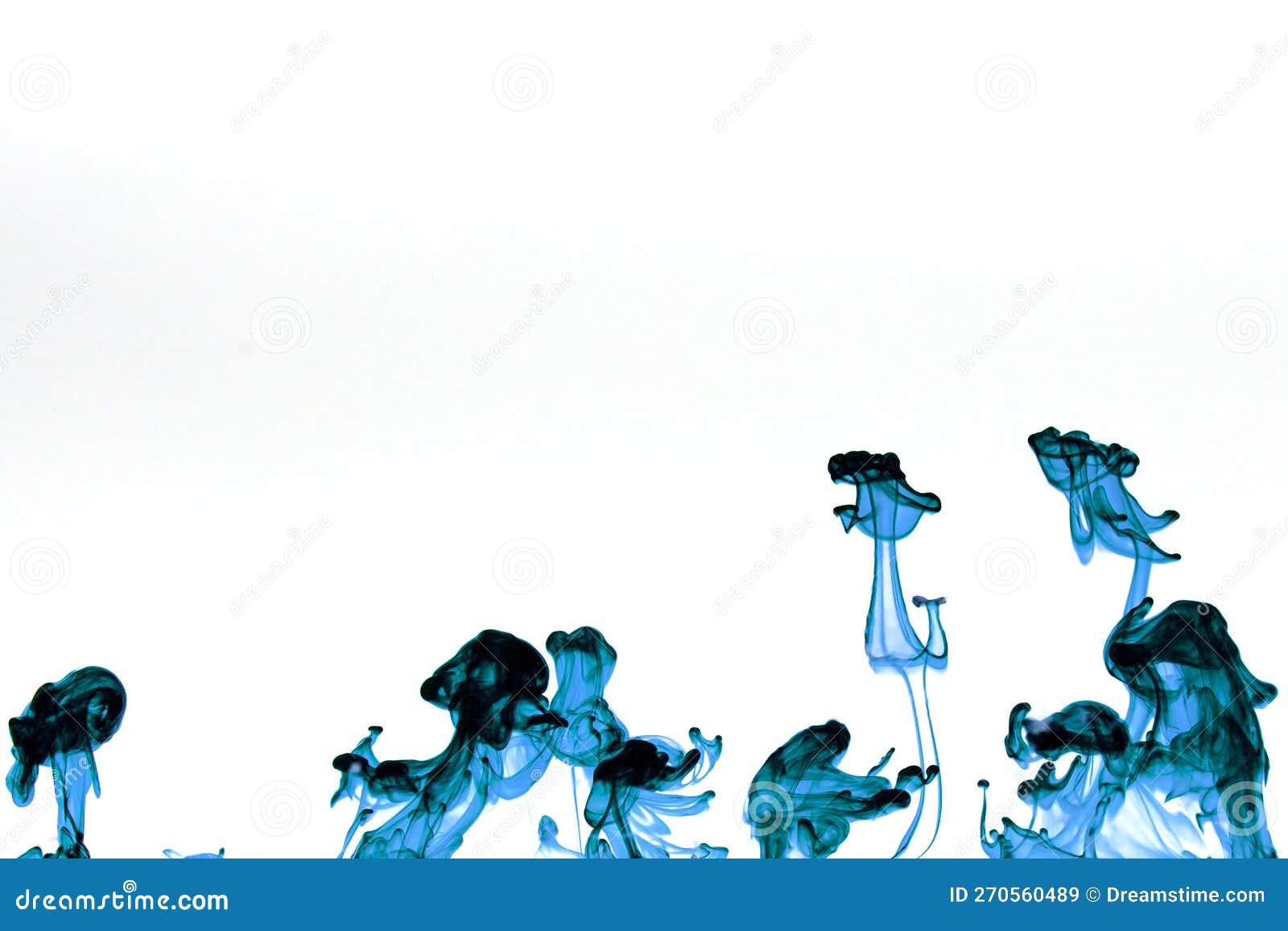Blue Paint Dissolving in Water with White Background Stock Image ...
