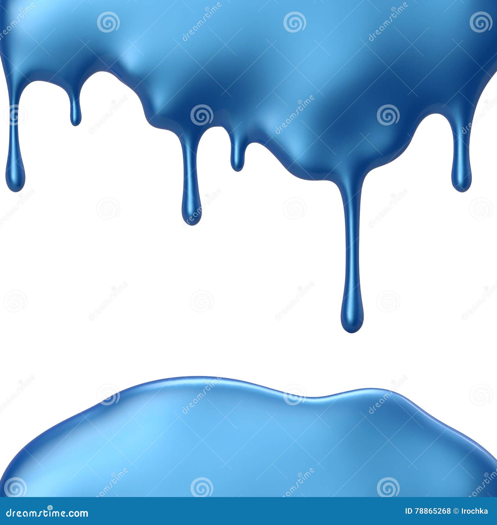Blue Paint Dripping Isolated Over White Background Stock Illustration ...