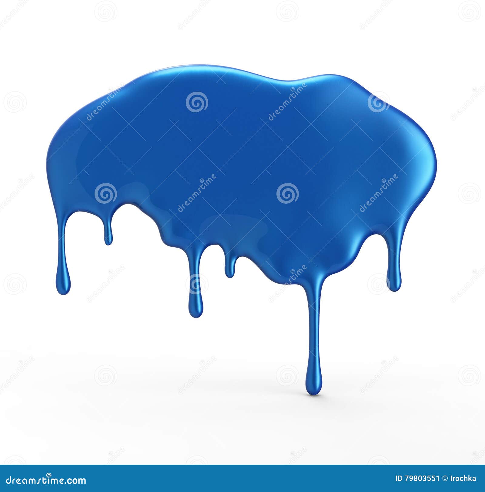 Blue Paint Dripping Isolated Over White Background Stock Illustration ...