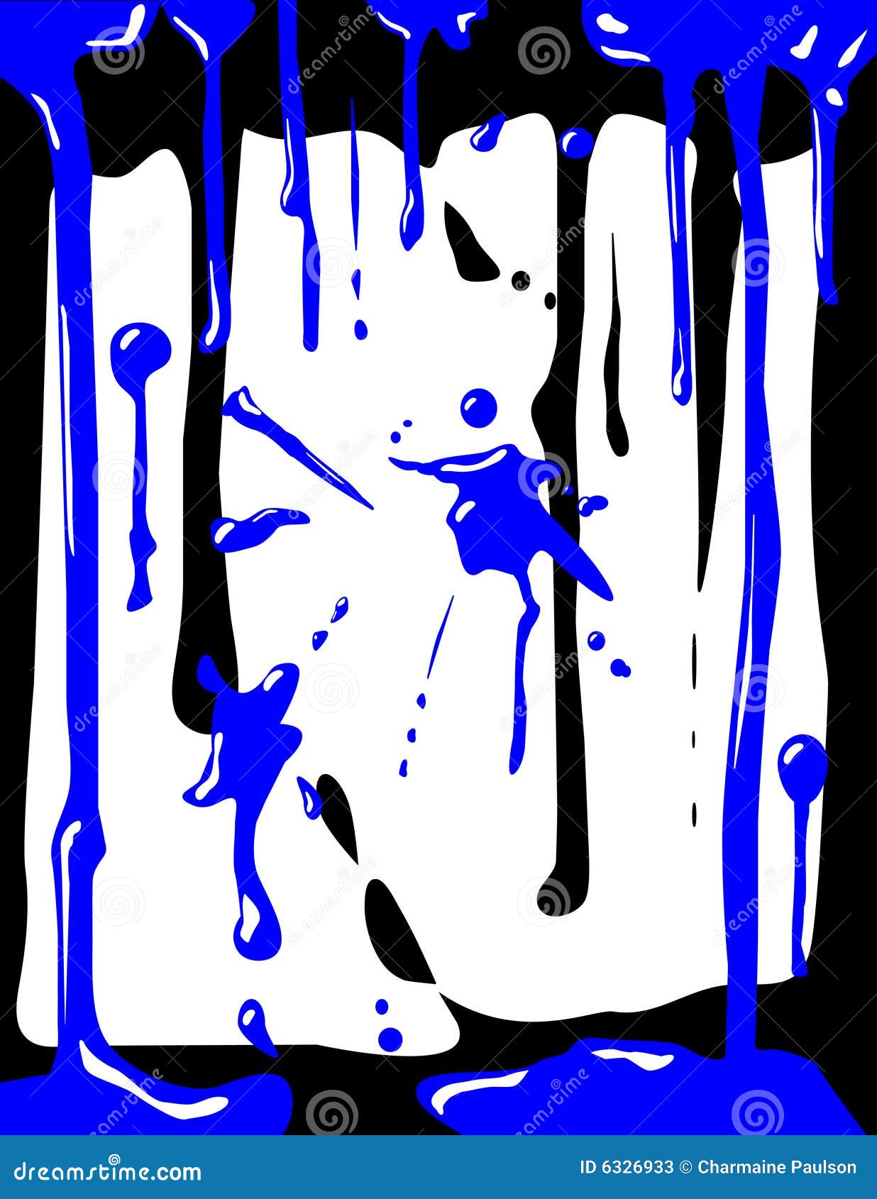 Blue Paint Drips stock vector. Illustration of artist - 6326933