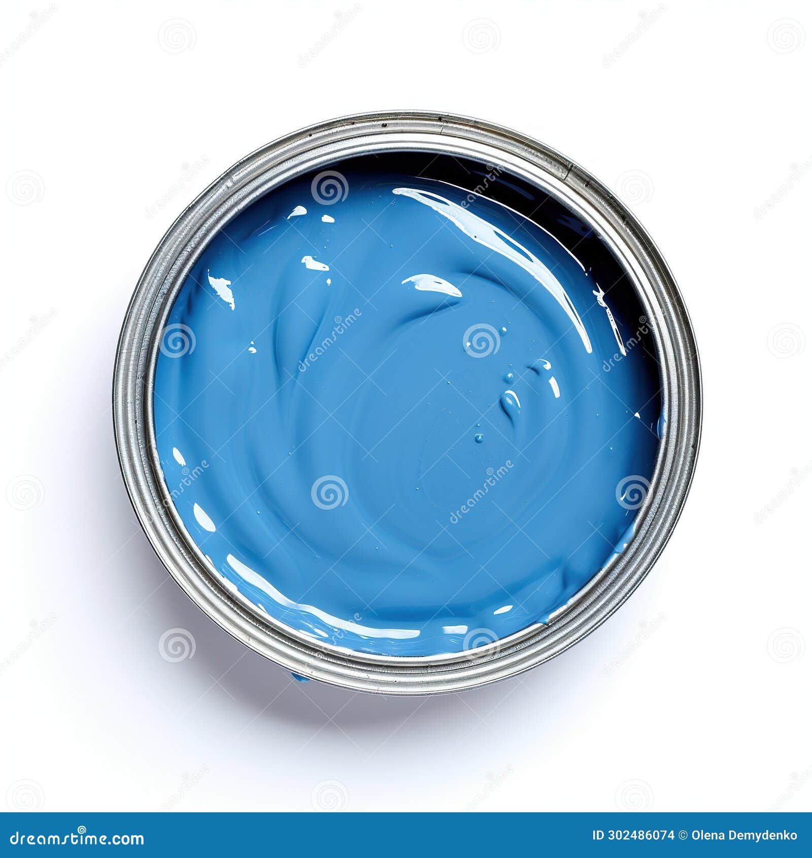 Blue Paint in a Jar on a White Background. 3d Rendering. Can with Blue ...