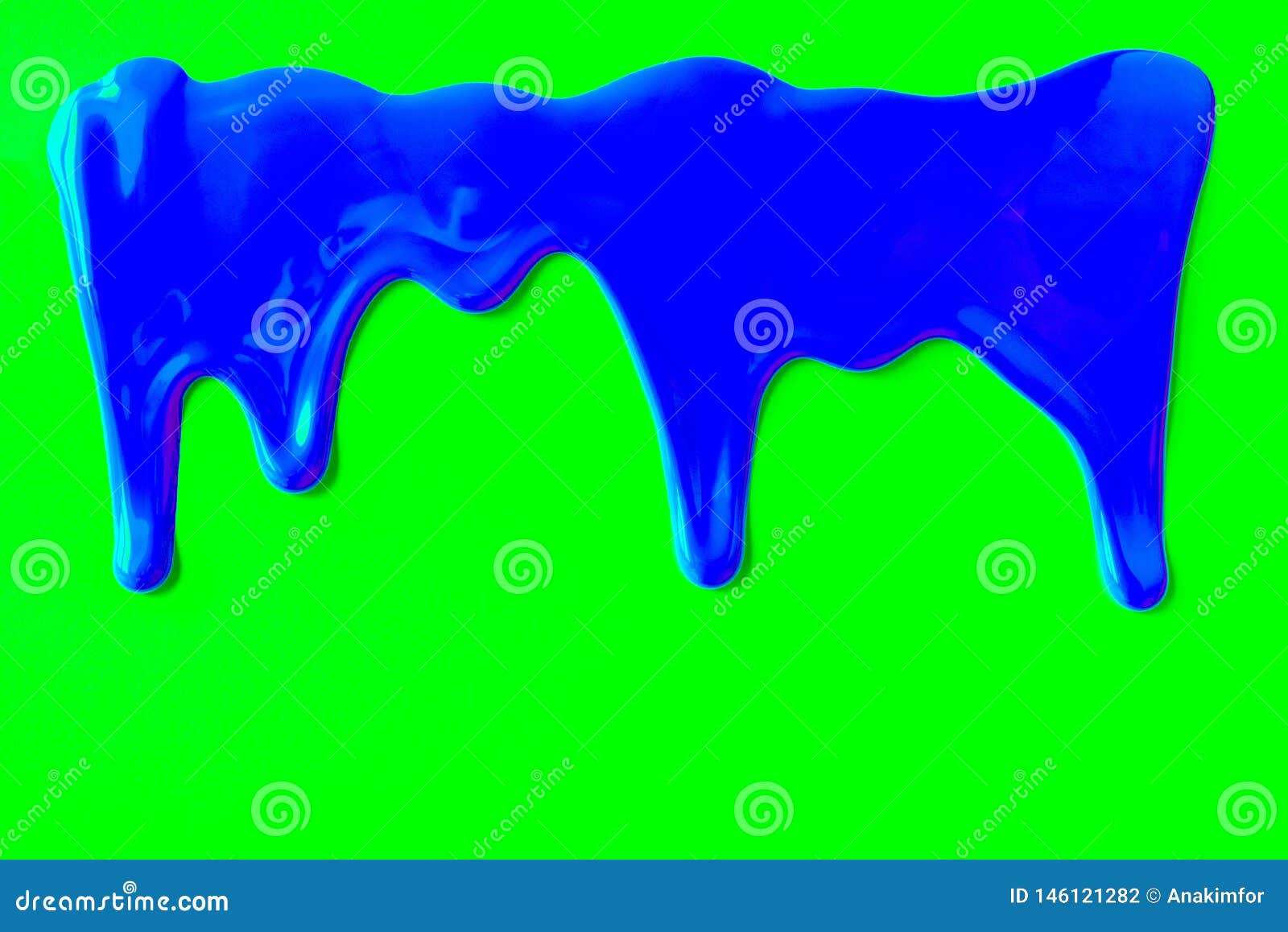 Blue Paint Leaking Down Green Background Stock Illustration - Illustration of abstract, acrylic ...