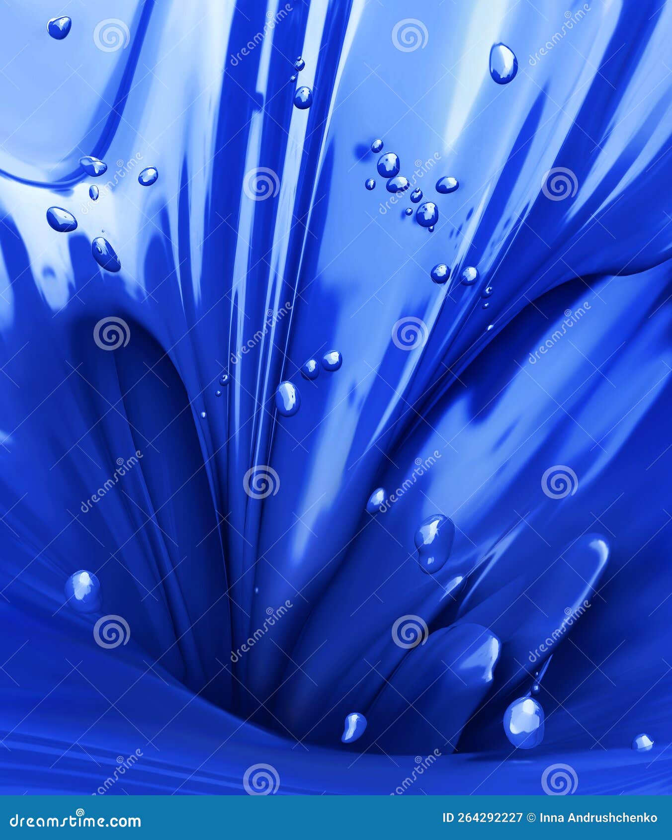Blue Paint or Liquid, Slash Ink Abstract Background, 3d Rendering Stock ...
