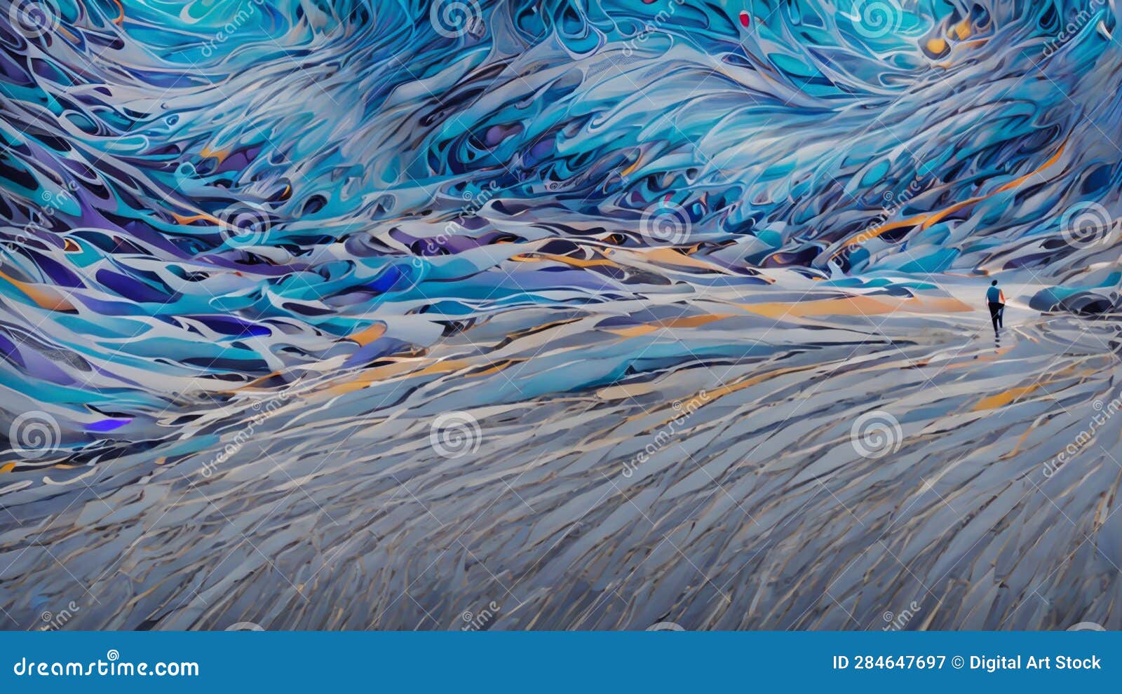 Blue Paint Patterns on the Abstract Art Background Texture Form a ...