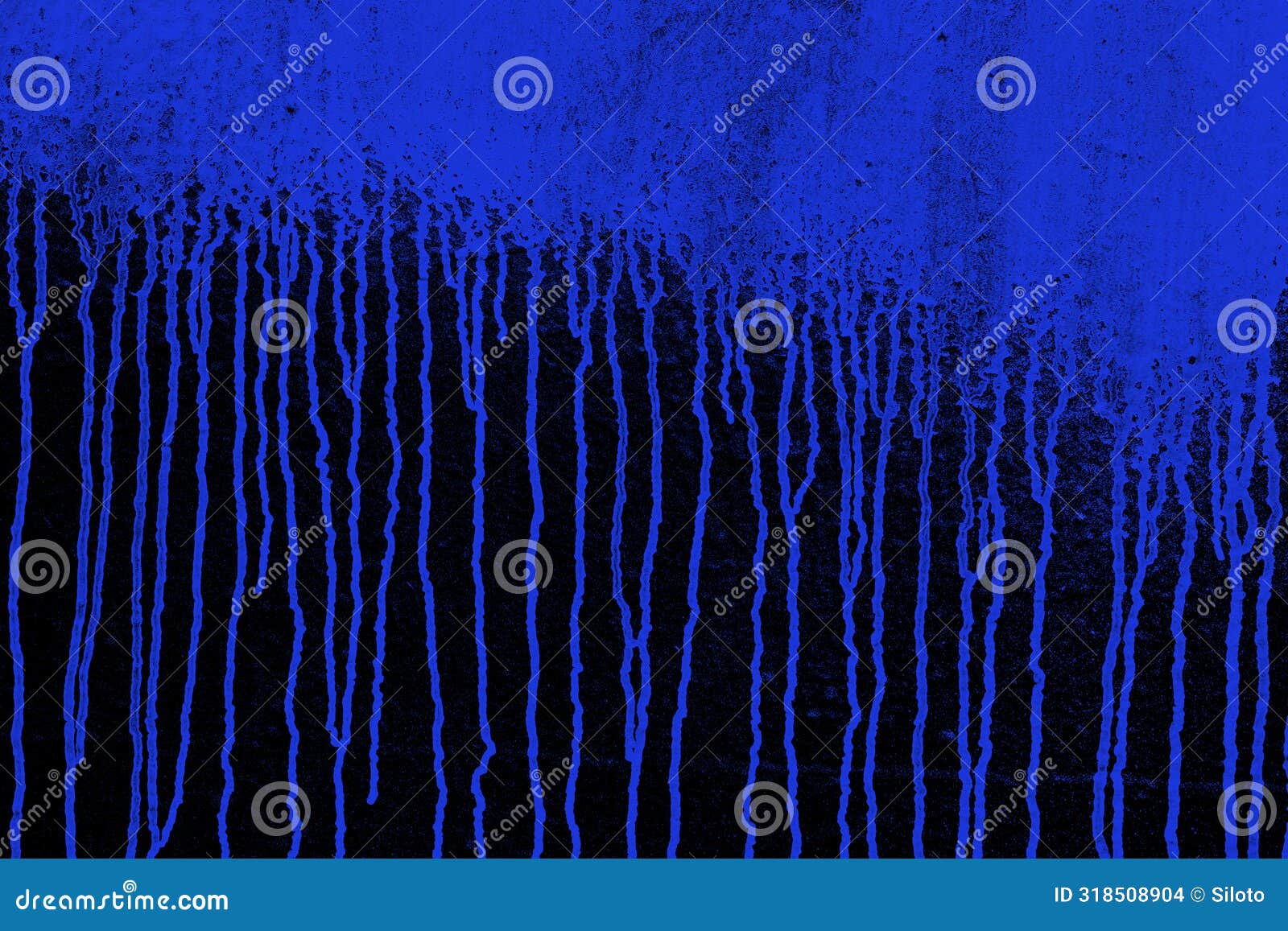 Blue Paint Running Down the Black Wall Stock Photo - Image of splash ...