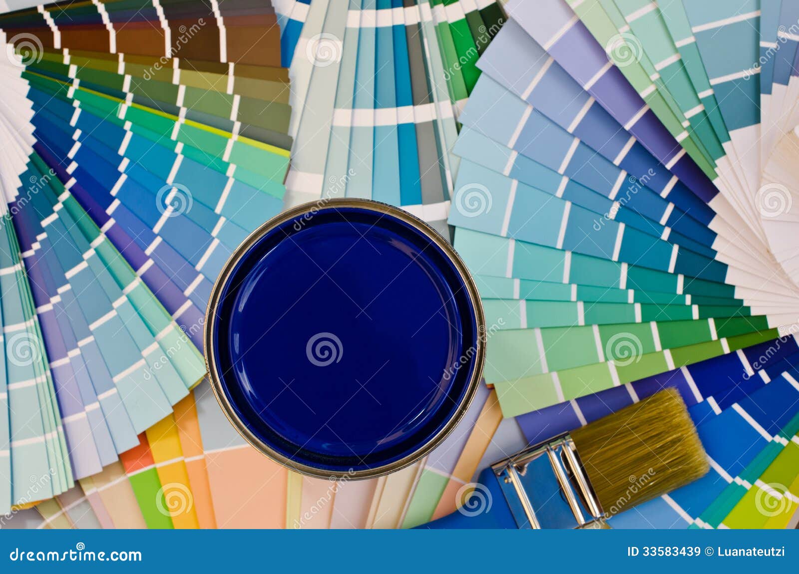 Blue paint sample. stock image. Image of choice, chart - 33583439