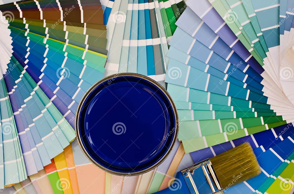 Blue paint sample. stock image. Image of choice, chart - 33583439