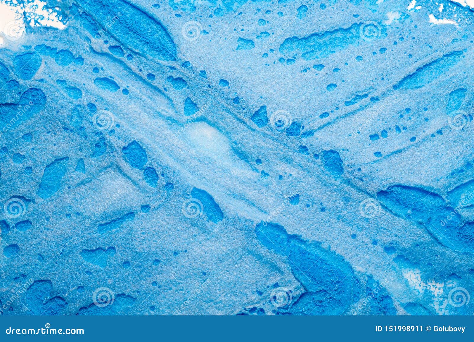 Blue Paint Spilled White Background Bubbled Cream Stock Image - Image ...