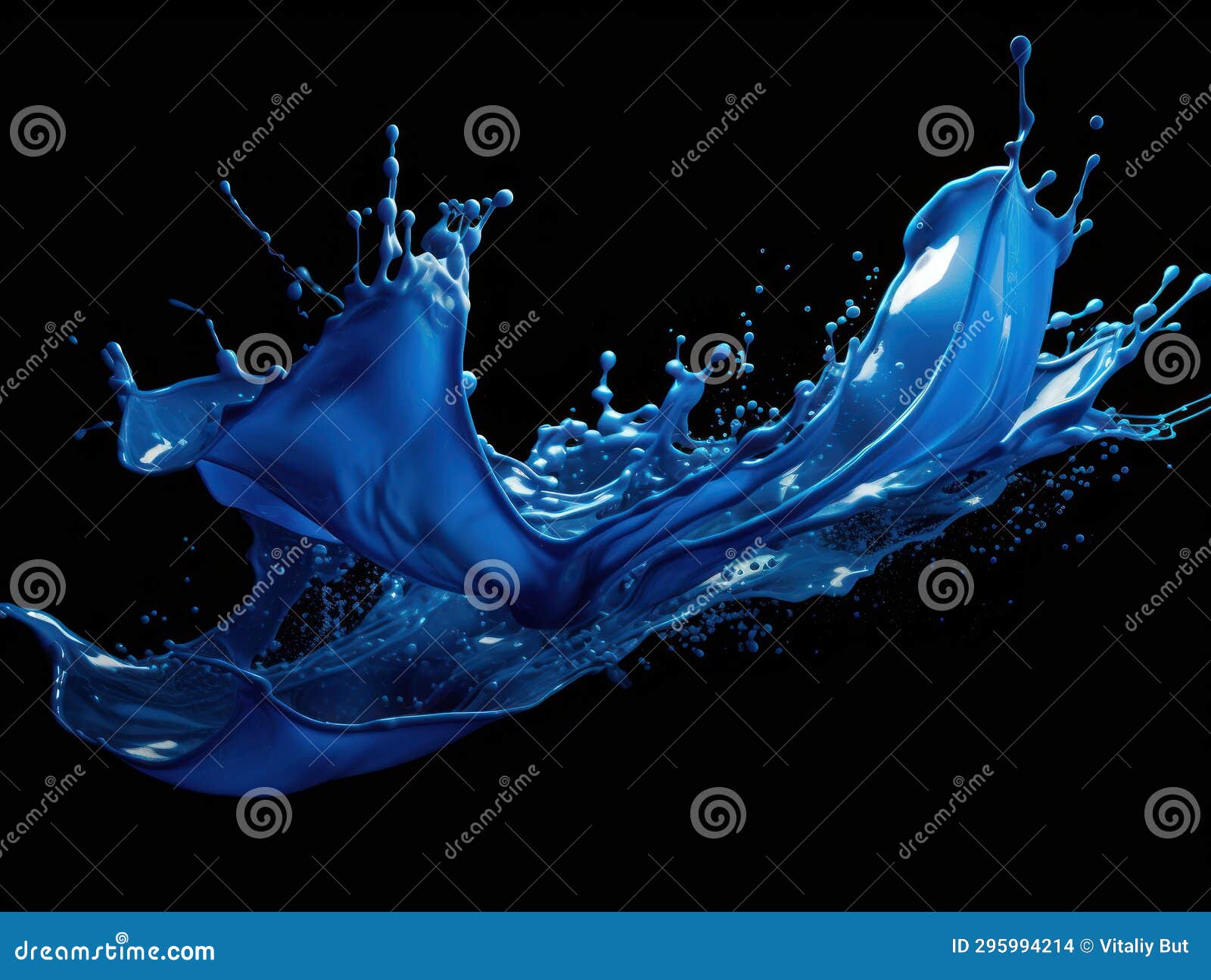 Blue Paint Splash on Black Background Stock Photo - Image of splatter ...